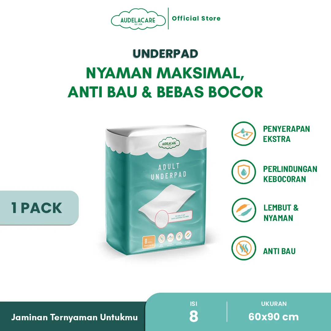 Underpad Dewasa Audelacare - Nyaman Maksimal & Bebas Bocor